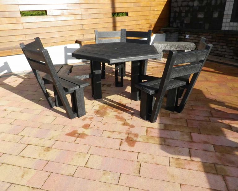 6 Sided Picnic Table With Back - Murray's Recycled Plastic