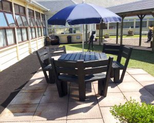 6 Sided Picnic Table With Back - Murray's Recycled Plastic